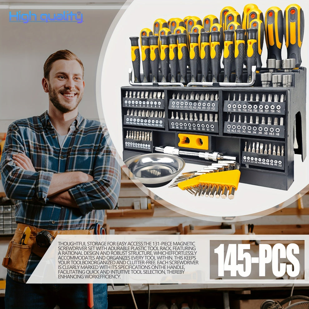 145pcs Magnetic Screwdrivers Set With Plastic Racking, Precision Screw ...